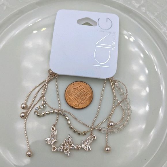 Icing | Jewelry | 3for 25icing Rose Gold Butterfly Slider Bracele ...